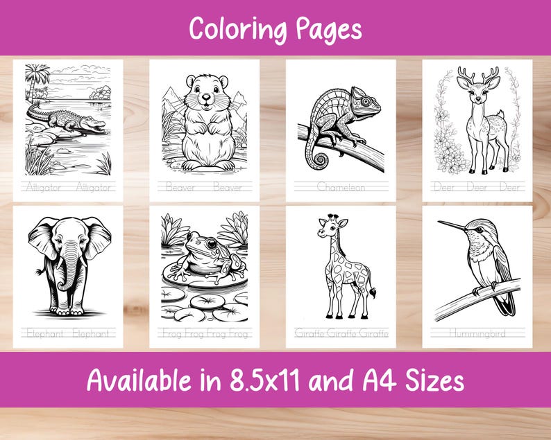 Animal Alphabet Coloring and Name Tracing Pages - Printable ...