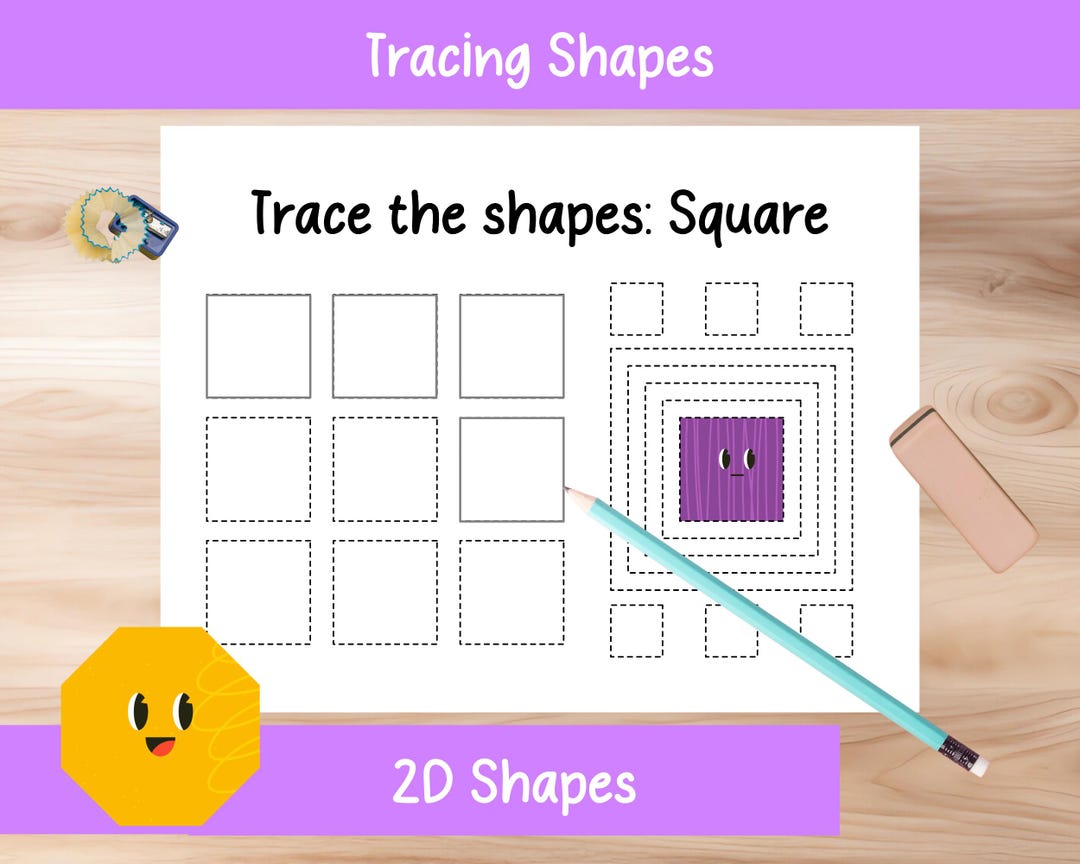2D Shape Tracing Pages - 9 Shapes to Practice - Printable Homeschooling ...