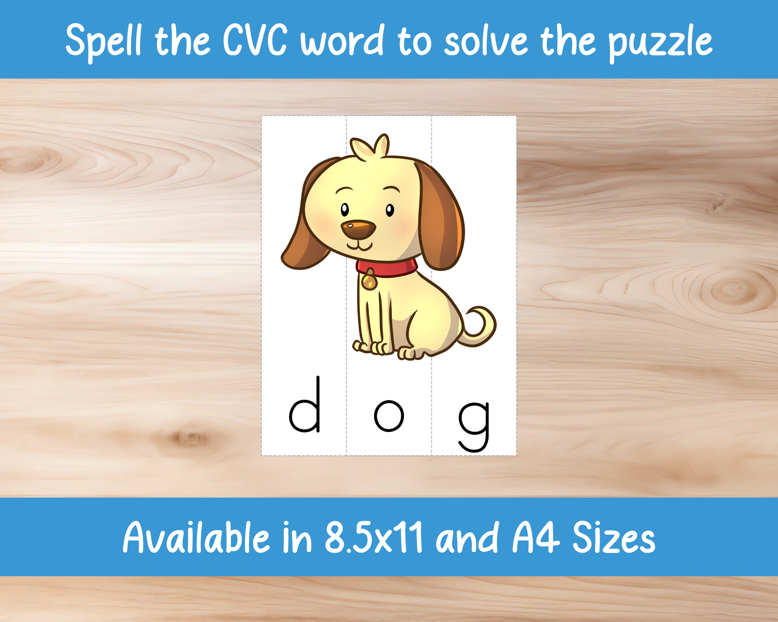 CVC Word Puzzles - Short "o" Set of 20 Puzzle Cards, Printable ...