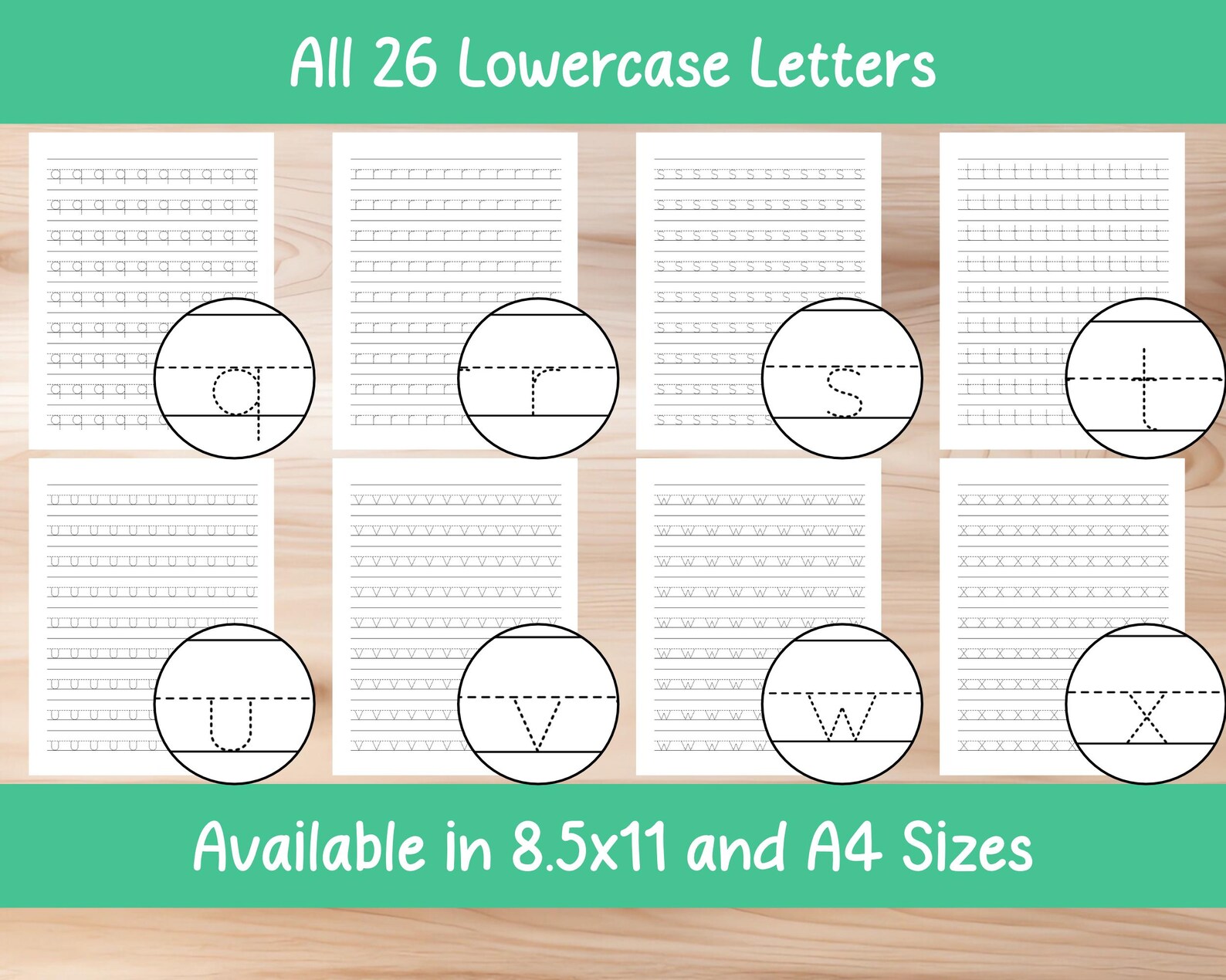 Letter Tracing - Lowercase Worksheet Set - Printable Preschool Activity ...