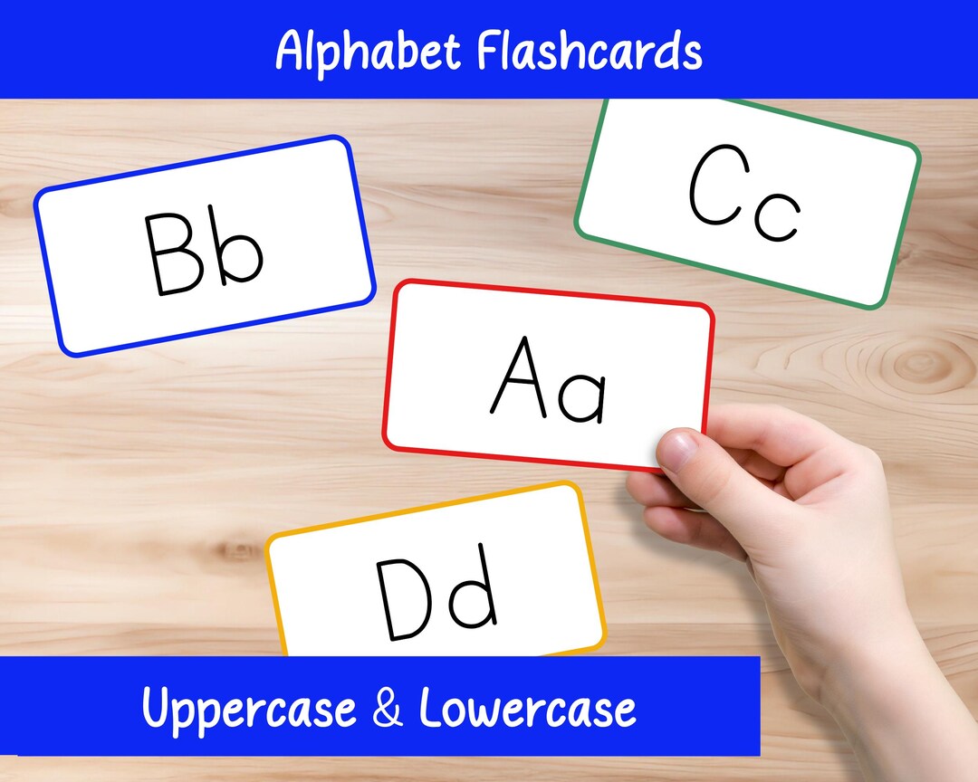 Alphabet Flashcards - 26 Cards - Uppercase and Lowercase - Homeschool ...