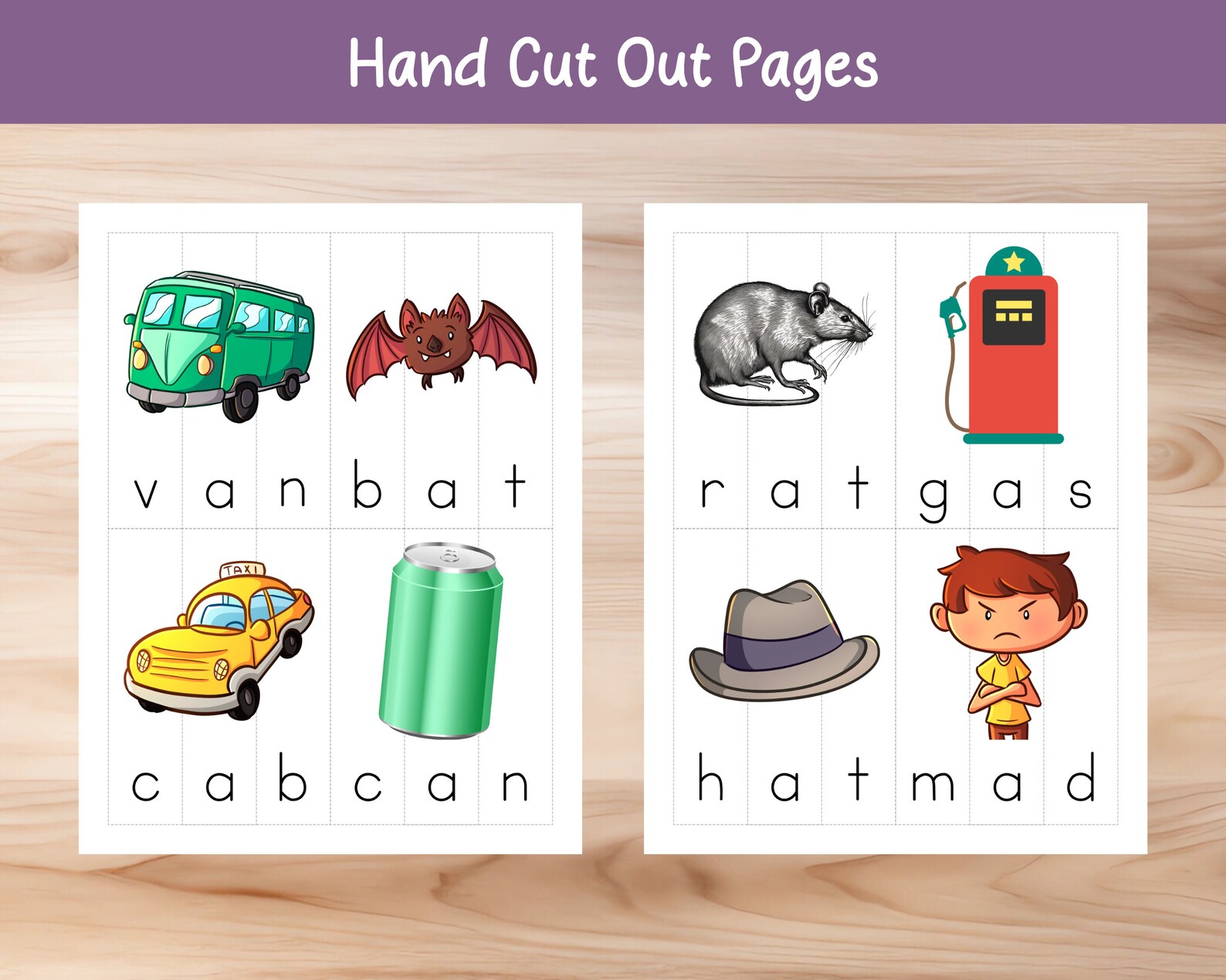 CVC Word Puzzles - Short "a" Set of 20 Puzzle Cards, Printable ...