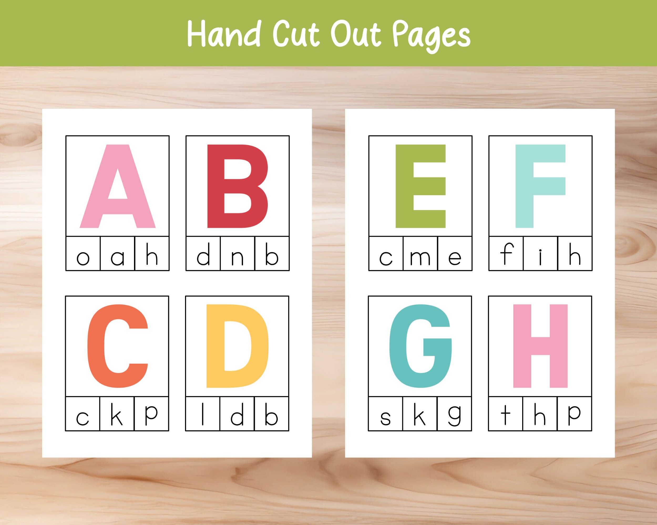 Alphabet Clip Cards - 26 Cards, Printable Preschool Activity, Alphabet ...