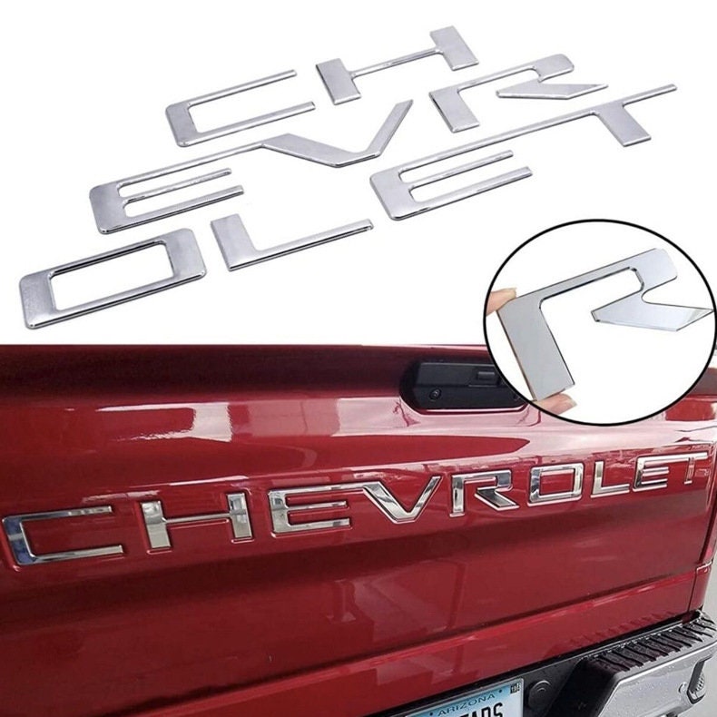 Chevy Silverado Tailgate Letter Overlay, 4th Gen 2019-present Decal, 3D ...