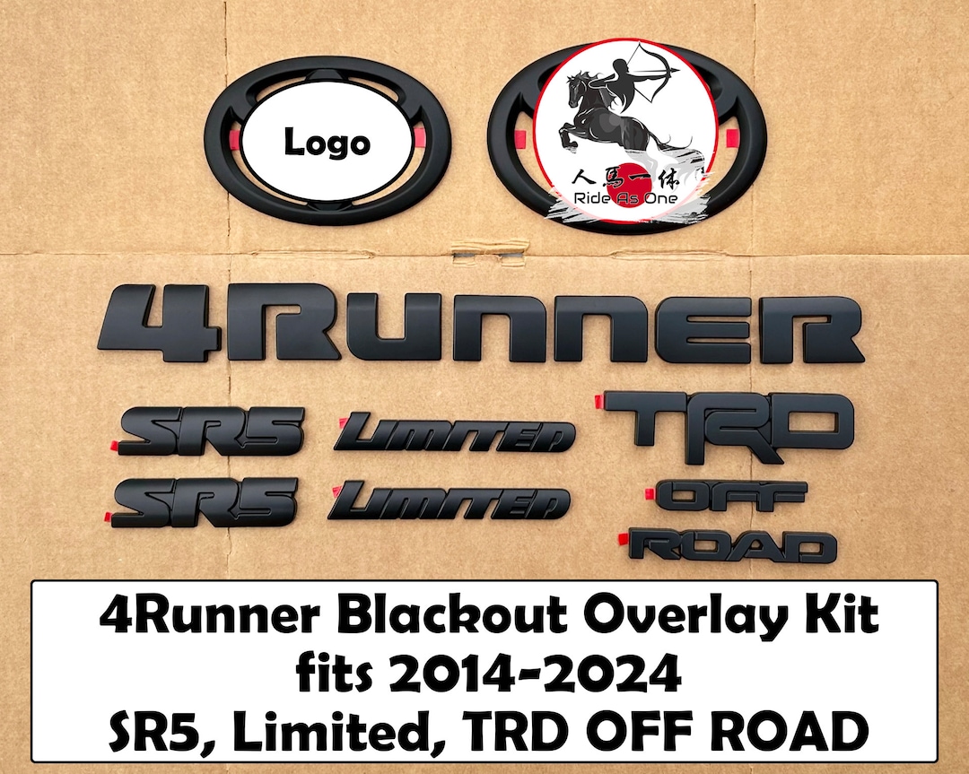 4RUNNER Emblem Blackout Overlay Kit, 2014-2024, SR5 Limited OFF ROAD - Etsy
