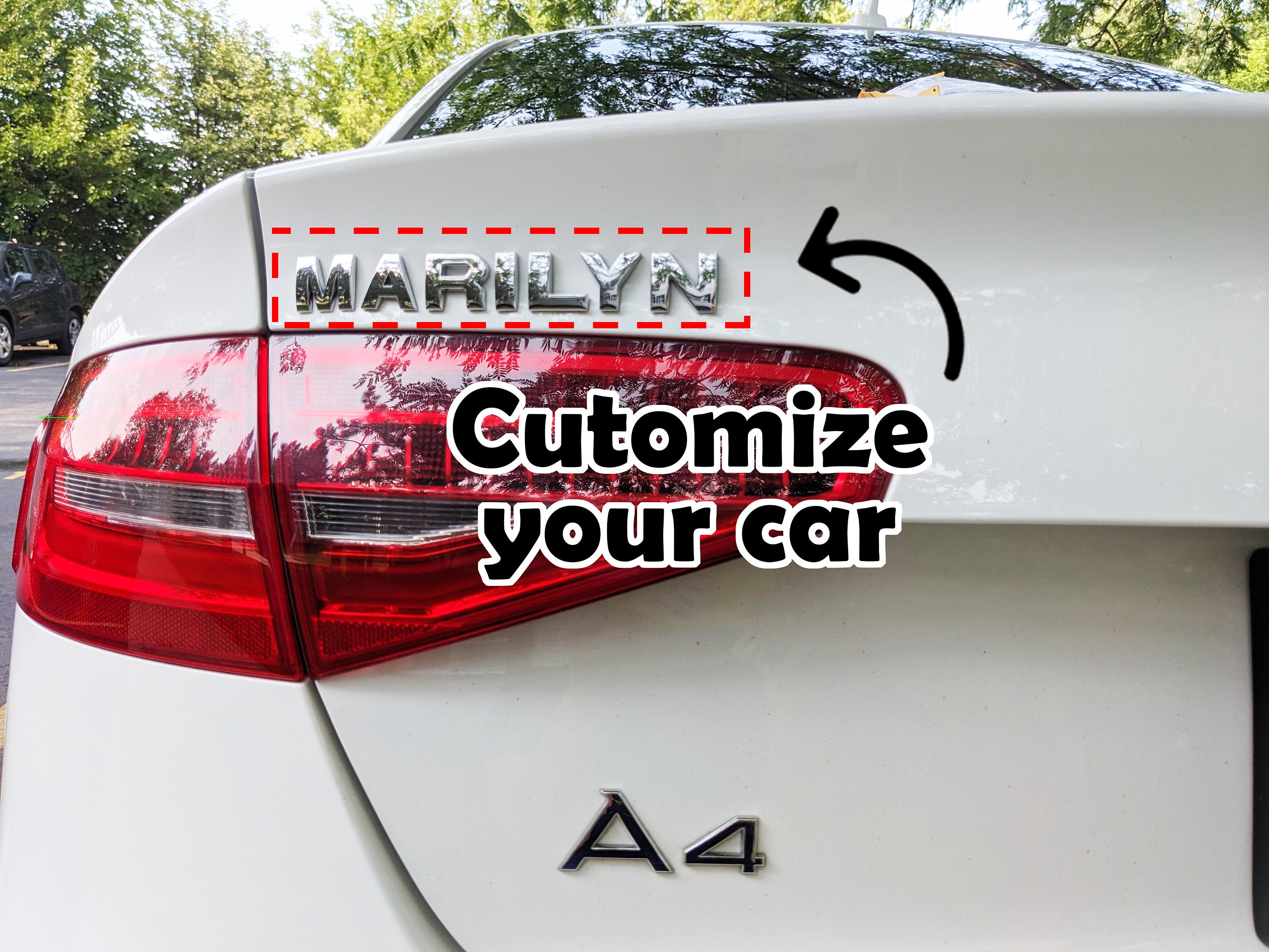 Custom Chrome Car Letters Emblem Badge Decal, Matte Black or Chrome ...