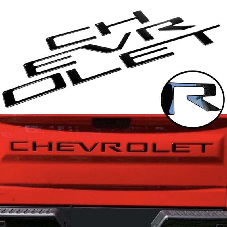 Chevy Silverado Tailgate Letter Overlay, 4th Gen 2019-present Decal, 3D ...