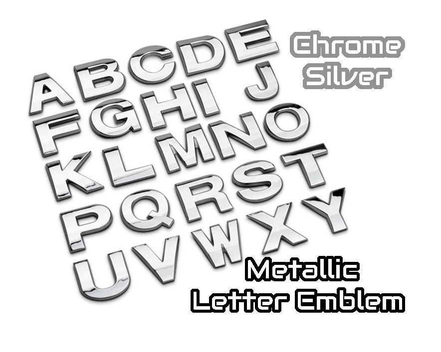 Custom Chrome Car Letters Emblem Badge Decal, Matte Black or Chrome ...