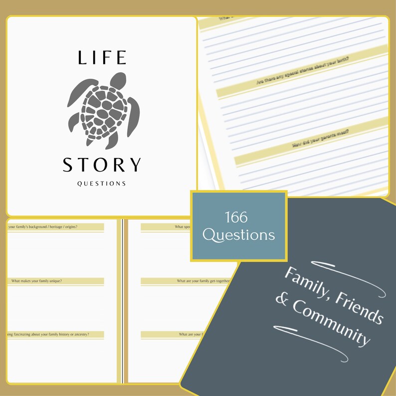 Life Story QUESTIONS - BOOK Template - 166 Questions ~ Ready to Print ...