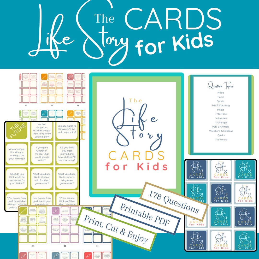 The Life Story CARDS for KIDS ~ Fun Colorful Original - 178 Questions ...