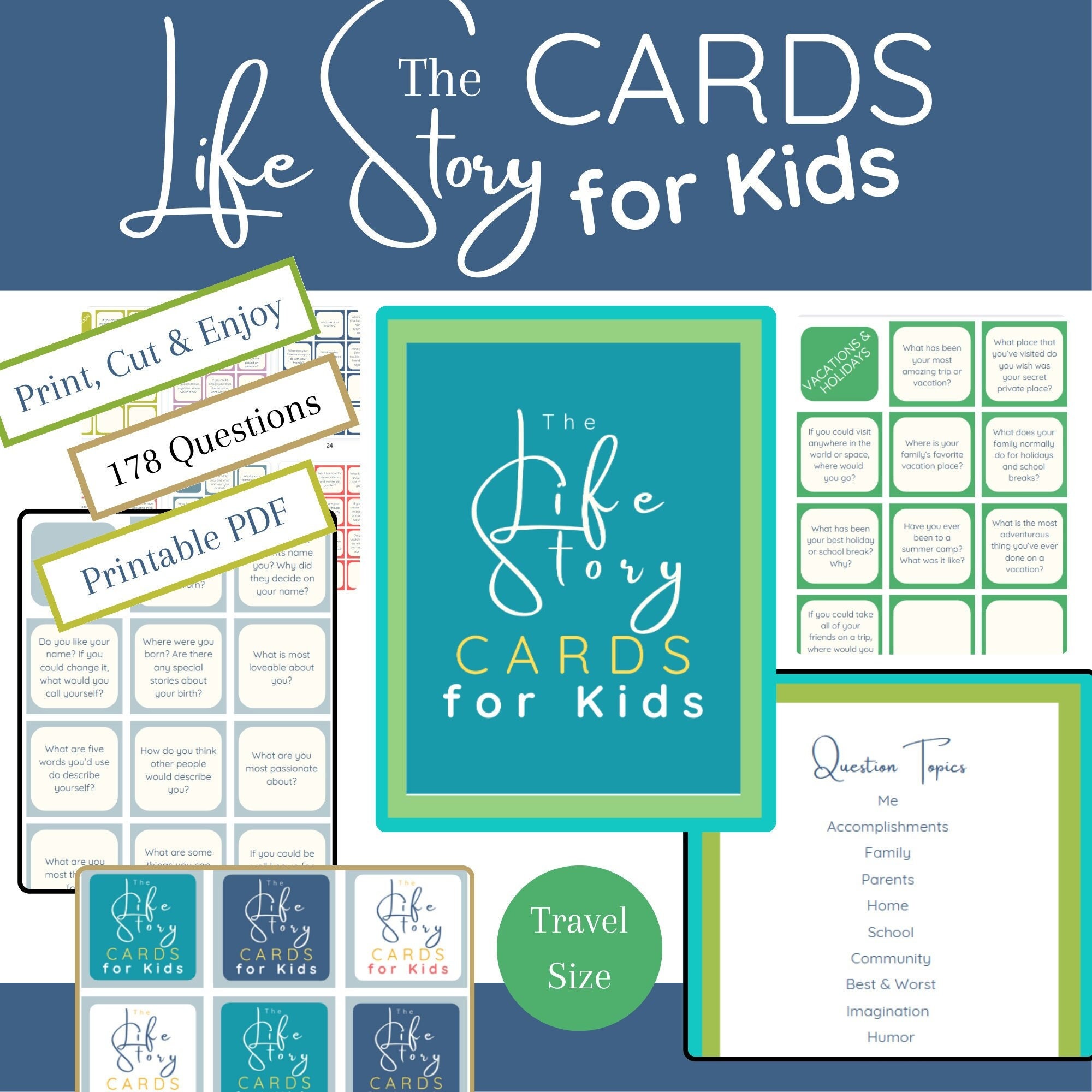 The Life Story CARDS for KIDS ~ Fun Colorful Original - 178 Questions ...