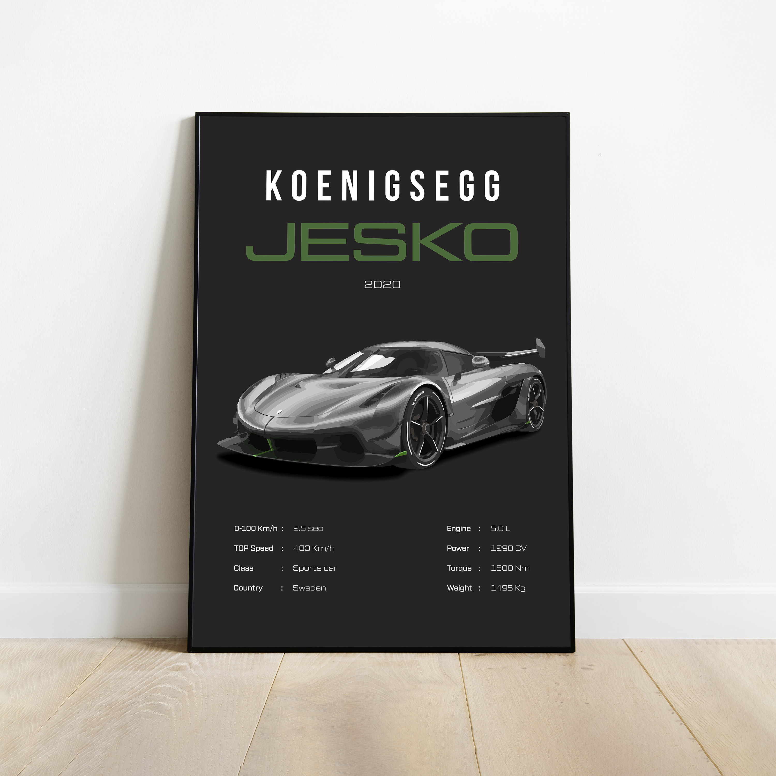 2020 Koenigsegg Jesko Poster Digital Download Wall Art for Kids Boys ...
