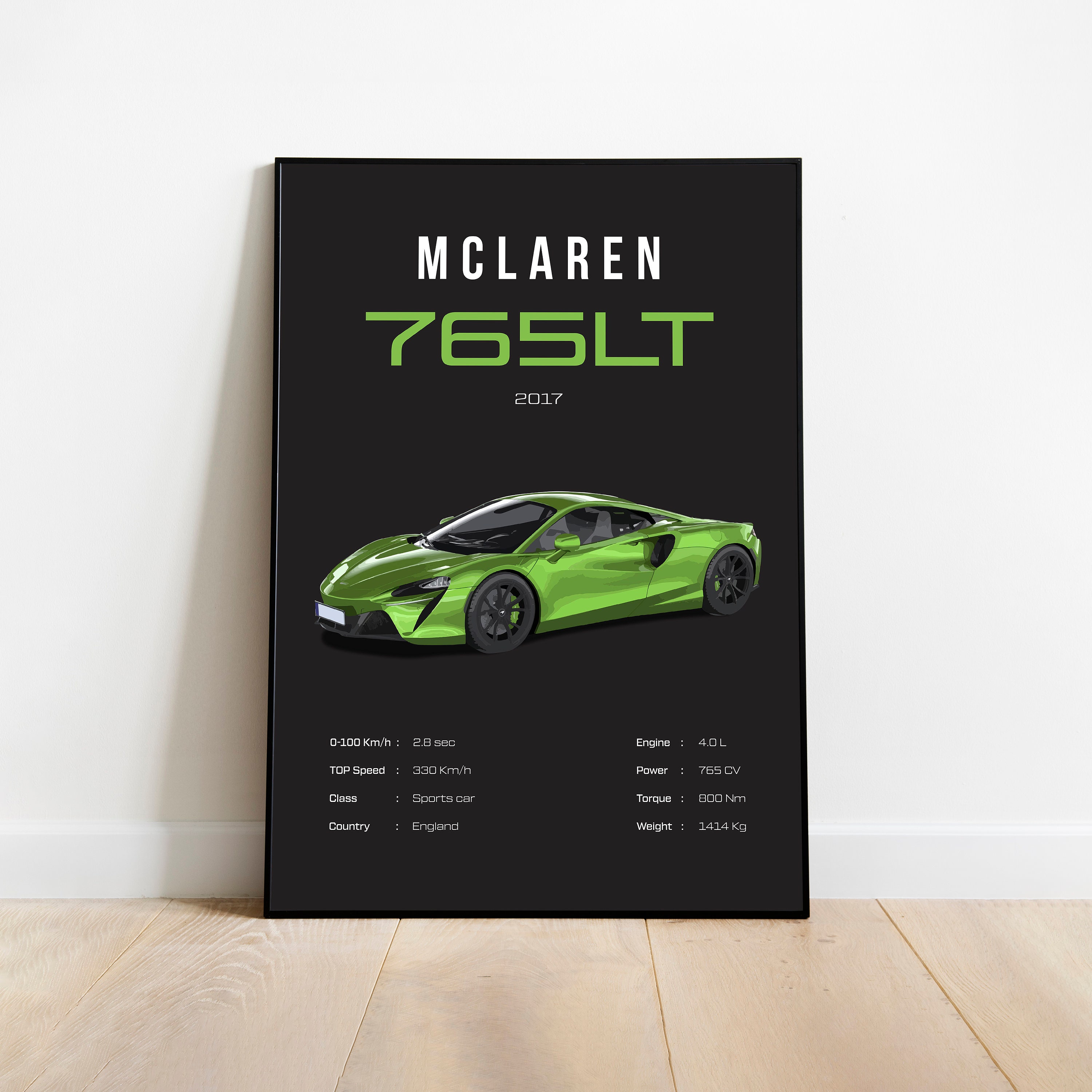 2017 Mclaren 765LT Poster Digital Download Wall Art for Kids Boys Room ...