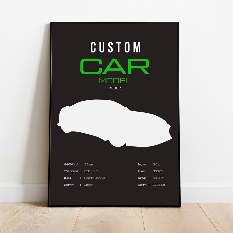 PRINTABLE Custom Car Print, Sport Bikes for a Car Enthusiast, Wall Art ...