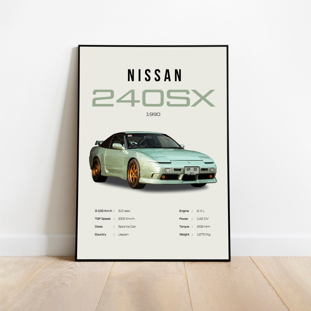 1990 Nissan 240SX Poster Digital Download Wall Art for Kids Boys Room ...