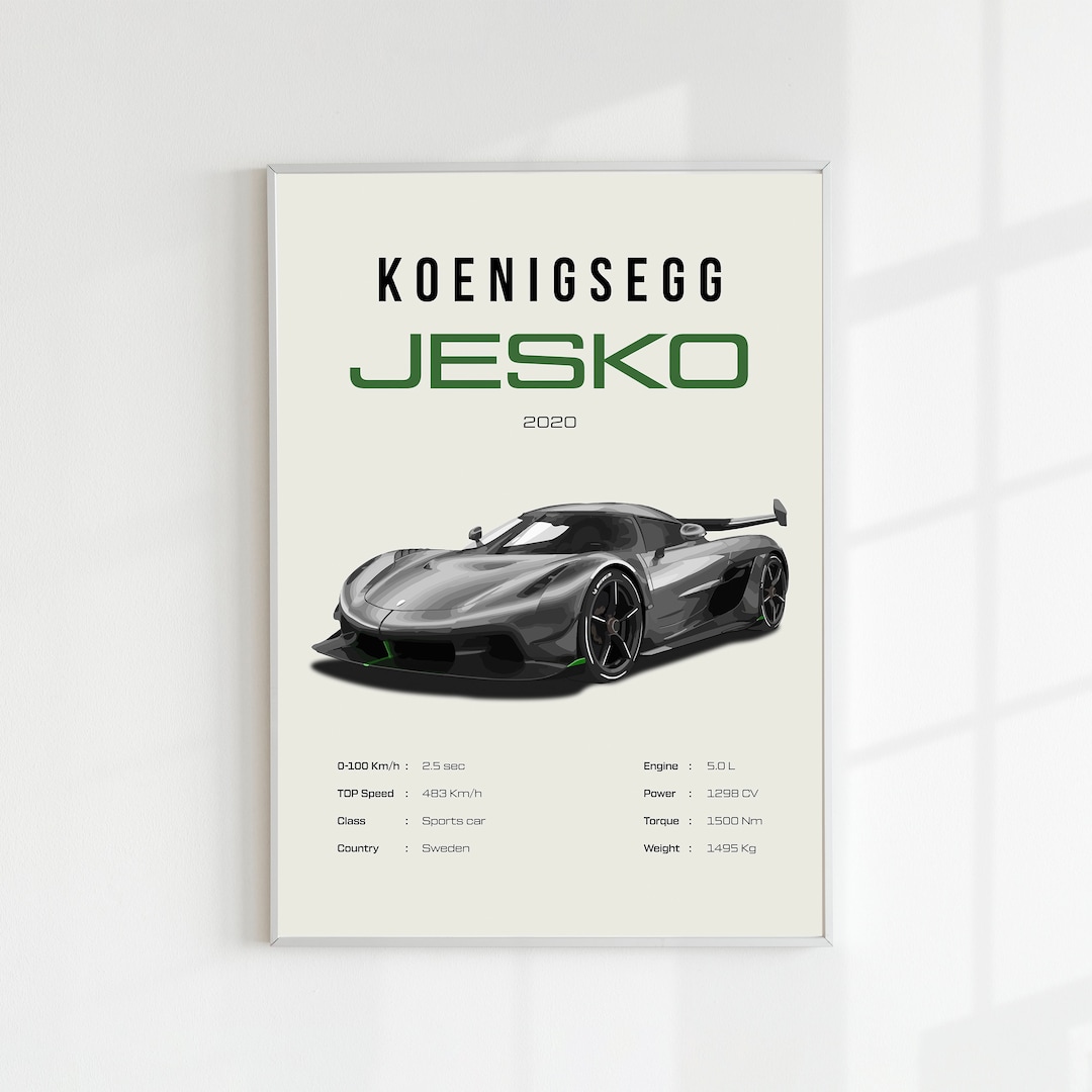2020 Koenigsegg Jesko Poster Digital Download Wall Art for Kids Boys ...