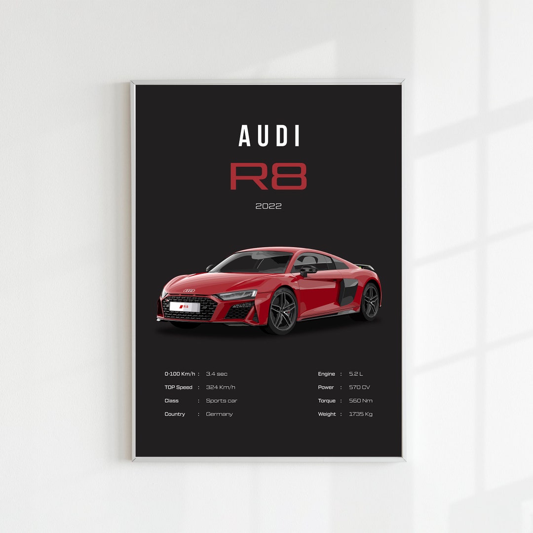 2022 Audi R8 Poster Digital Download Wall Art for Kids Boys Room Decor ...