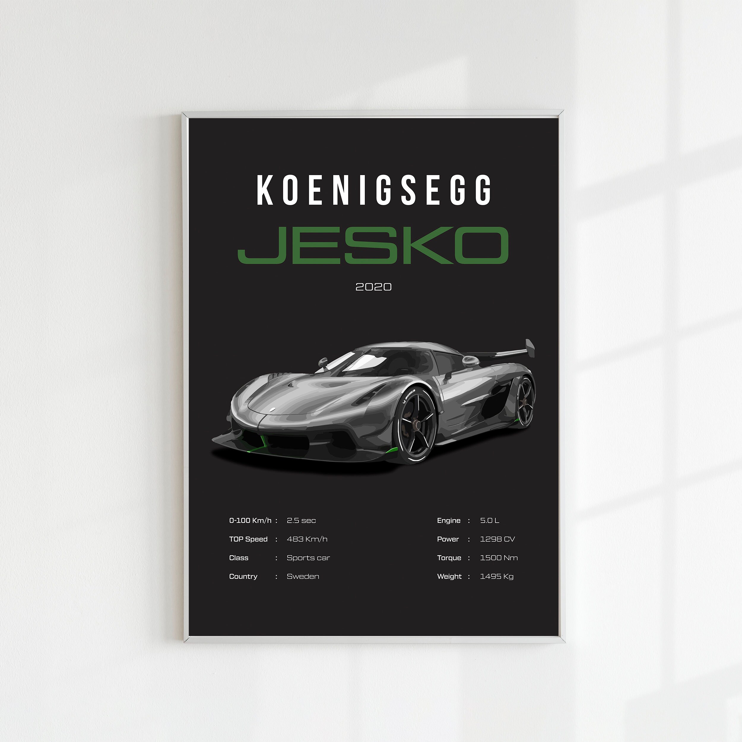2020 Koenigsegg Jesko Poster Digital Download Wall Art for Kids Boys ...