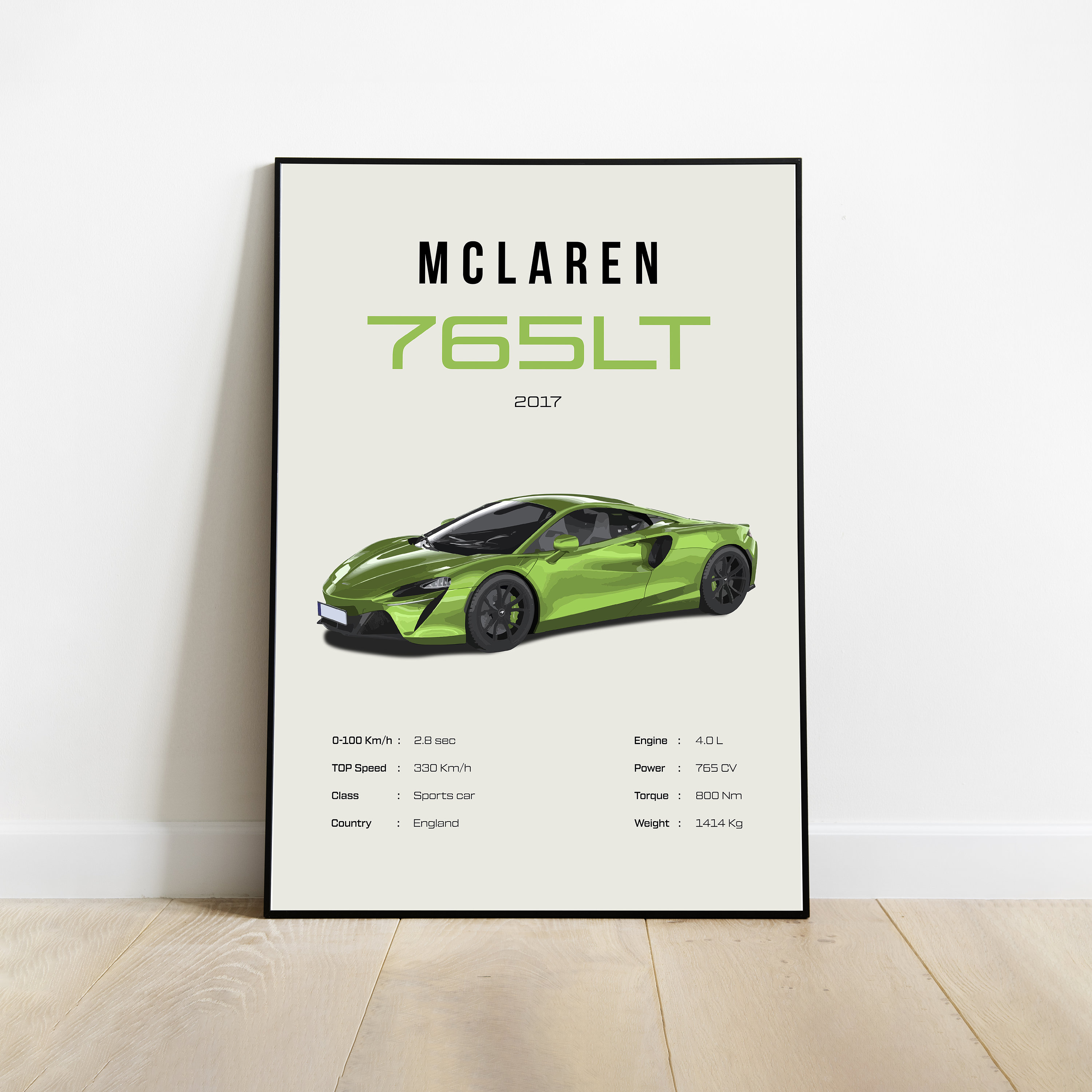 2017 Mclaren 765LT Poster Digital Download Wall Art for Kids Boys Room ...
