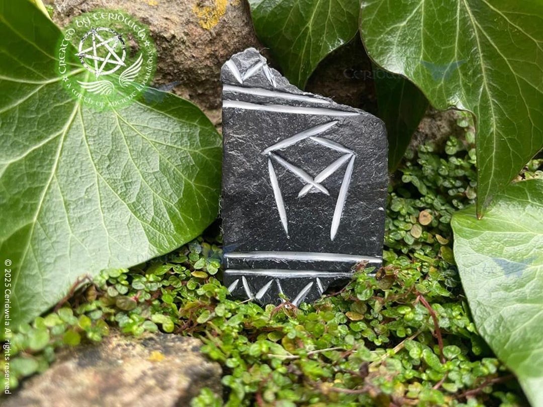 Bind Rune PASSION and ROMANCE Talisman in Slate, VIKING Pocket Stone ...