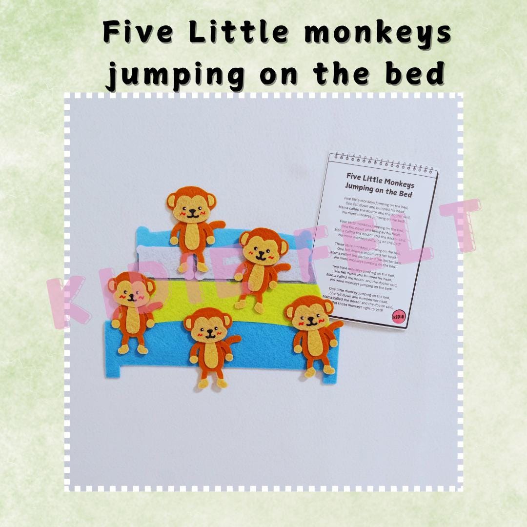 Five Little Monkeys Felt Story Set: Counting Rhyme - Etsy Canada