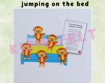 5 Little Monkeys Jumping on the Bed Toddler Activity With BONUS ...