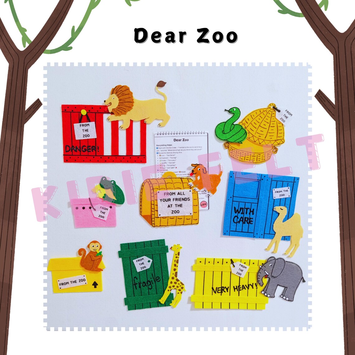 Dear Zoo – Felt Story Set for Story Retelling | Animal Theme ...