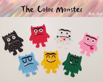 Interactive Felt Board Story and Puppet Set the Color Monster ...