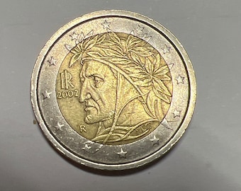 Rare Italian 2002 , Dante 2 Euro Coin - Etsy