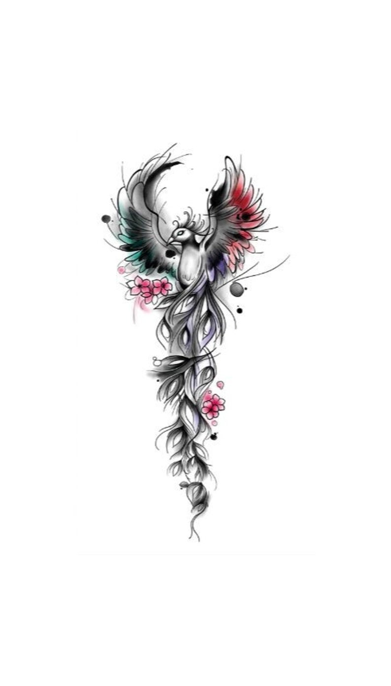 Resurgent Flame: Phoenix Temporary Tattoo - Etsy