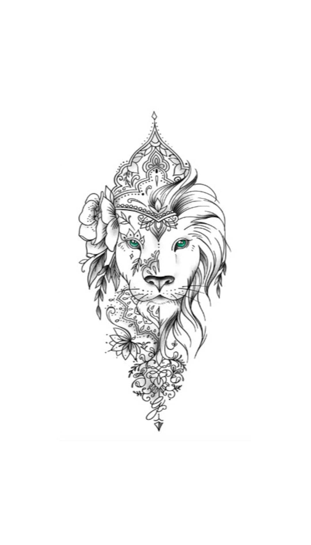 Majestic Lioness - Power & Grace Temporary Tattoo - Etsy