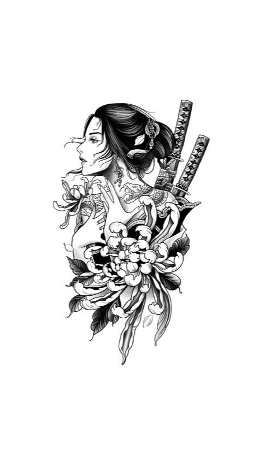 Stealth Warrior - Ninja With Katana Temporary Tattoo - Etsy