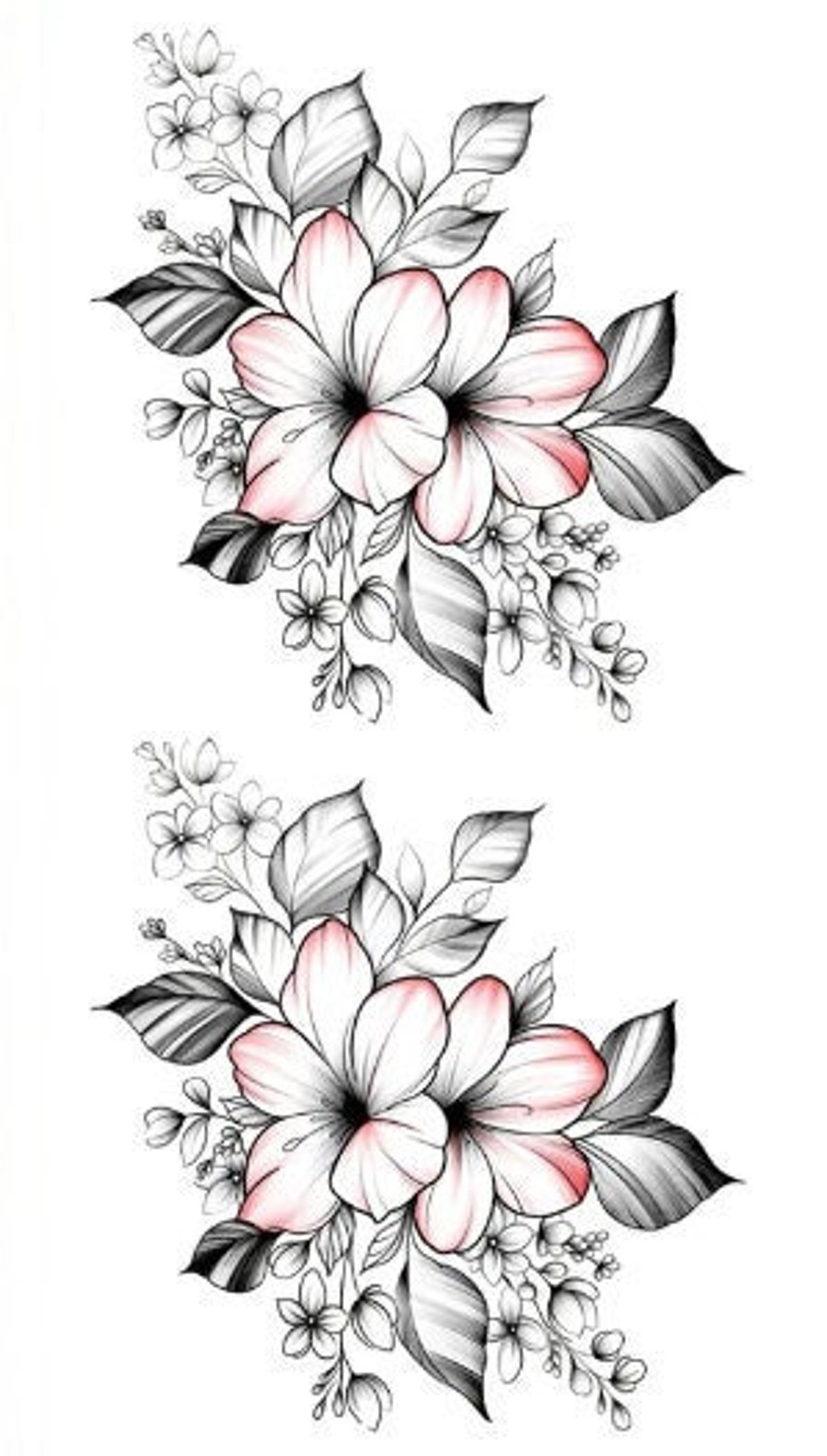 Stunning Flower Temporary Tattoo - Realistic Floral Designs - Etsy