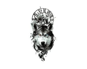 Alpha Wolf Temporary Tattoo Sticker set of 2 - Etsy