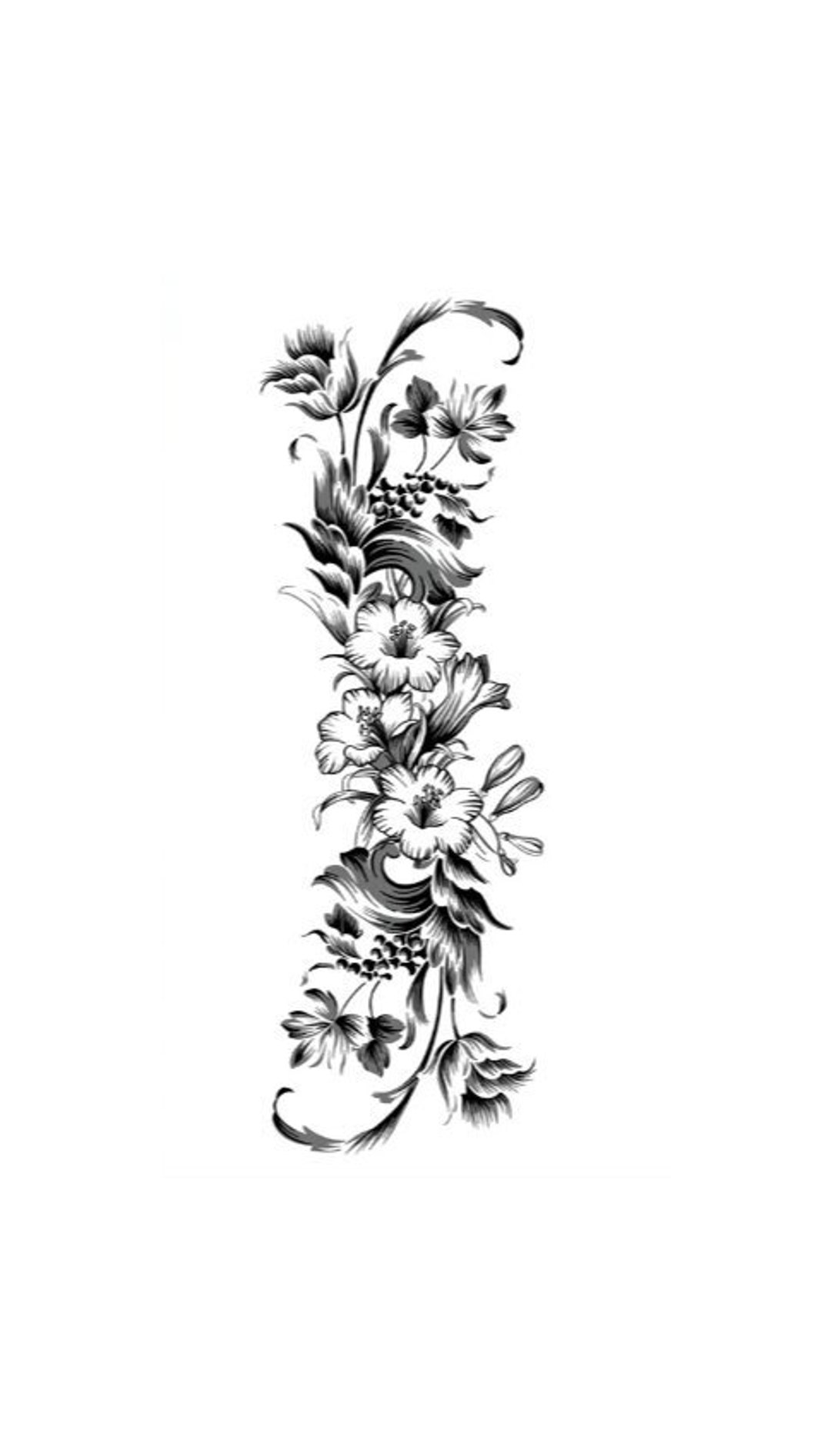 Blooming Splendor: A Bouquet of Flowers Temporary Tattoo - Etsy