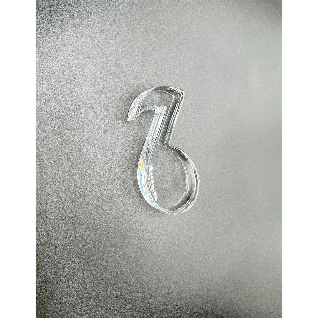 Tiffany and Co. Crystal Glass Musical Note Paperweight - Elegant ...