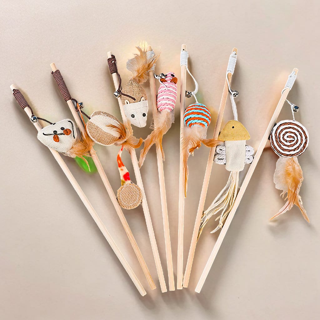 Cat Teaser Wand Pet Funny Cat Stick Cat Toy Stick Cat Toys - Etsy