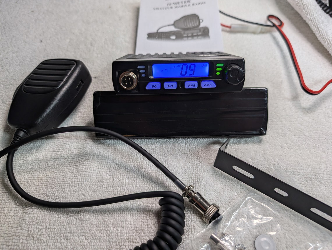 Anysecu CB-40M AM FM Mini Mobile Radio Transceiver 4pin Mini Microphone ...