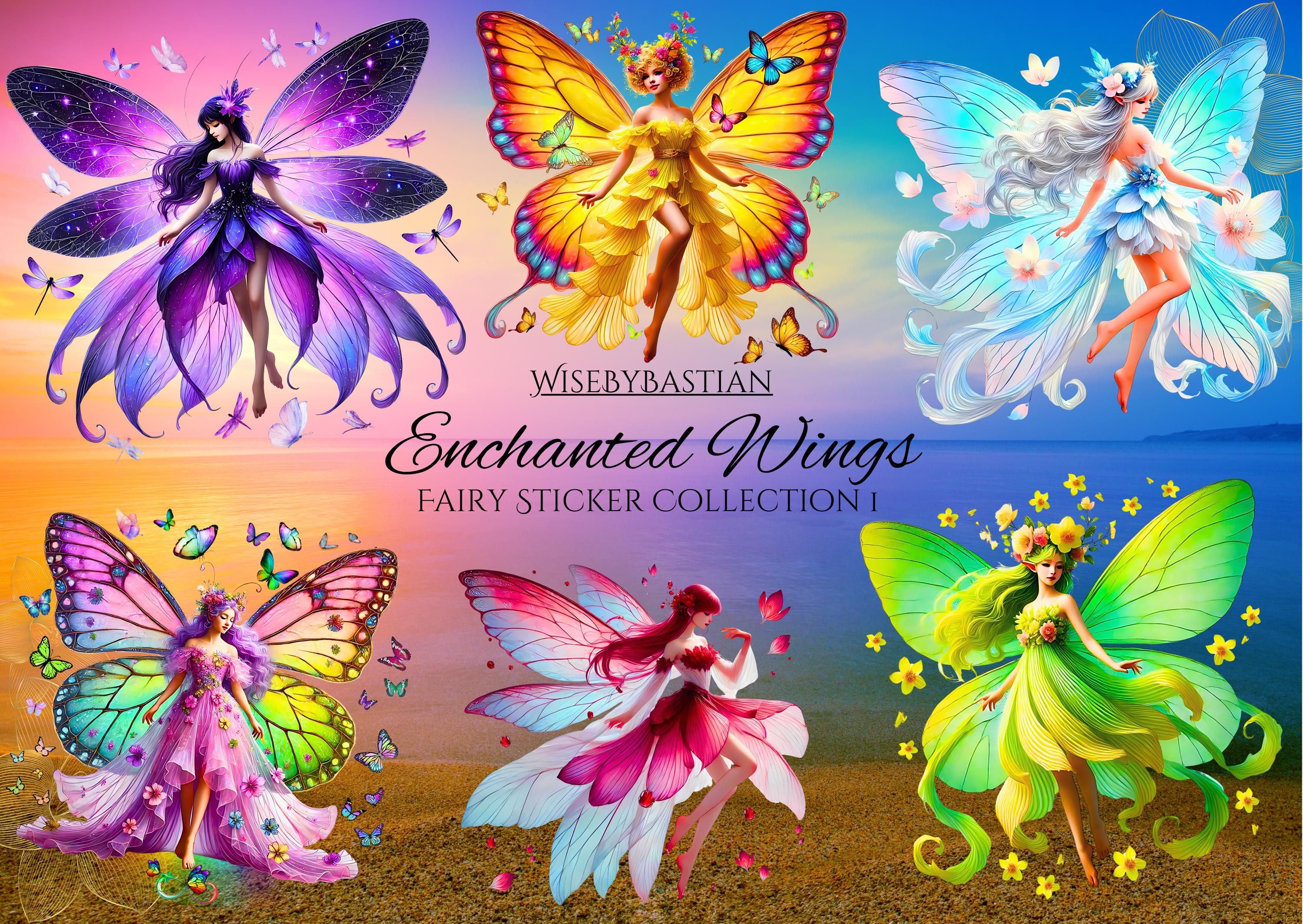 Enchanted Wings: Fairy Sticker Collection 1 - 35-pack Digital Clipart ...