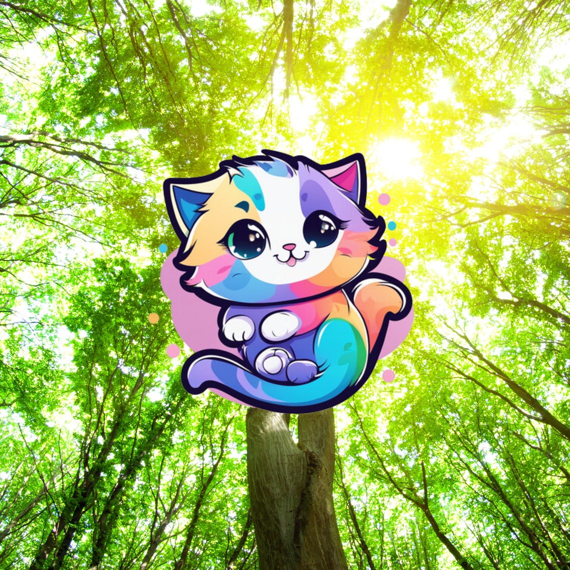 Adorable Rainbow-furred Kittens, Digital Sticker Pack - Etsy