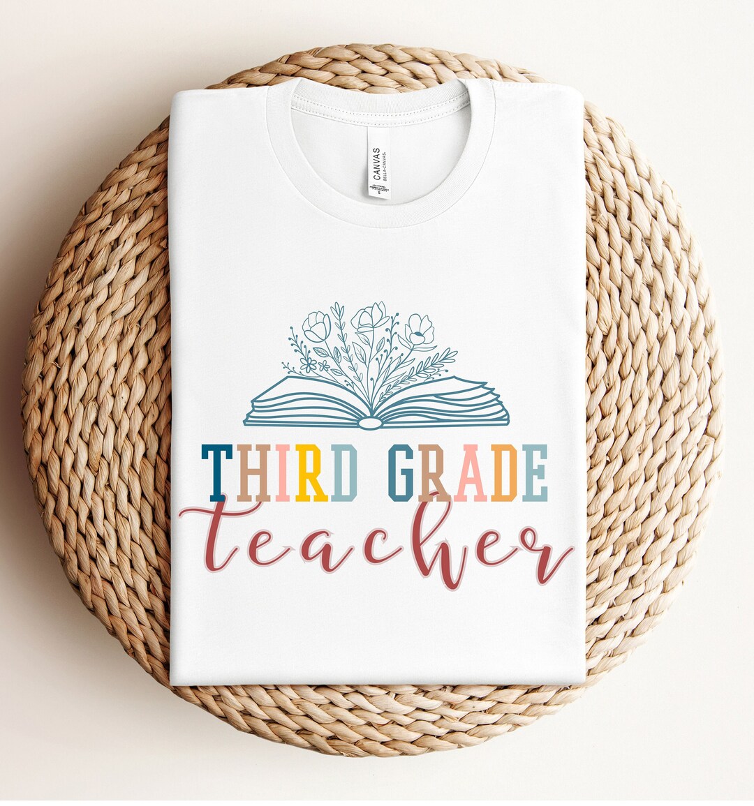 Third Grade Teacher Shirt, Teacher Book Shirt, 3rd Grade Teacher, Gift ...