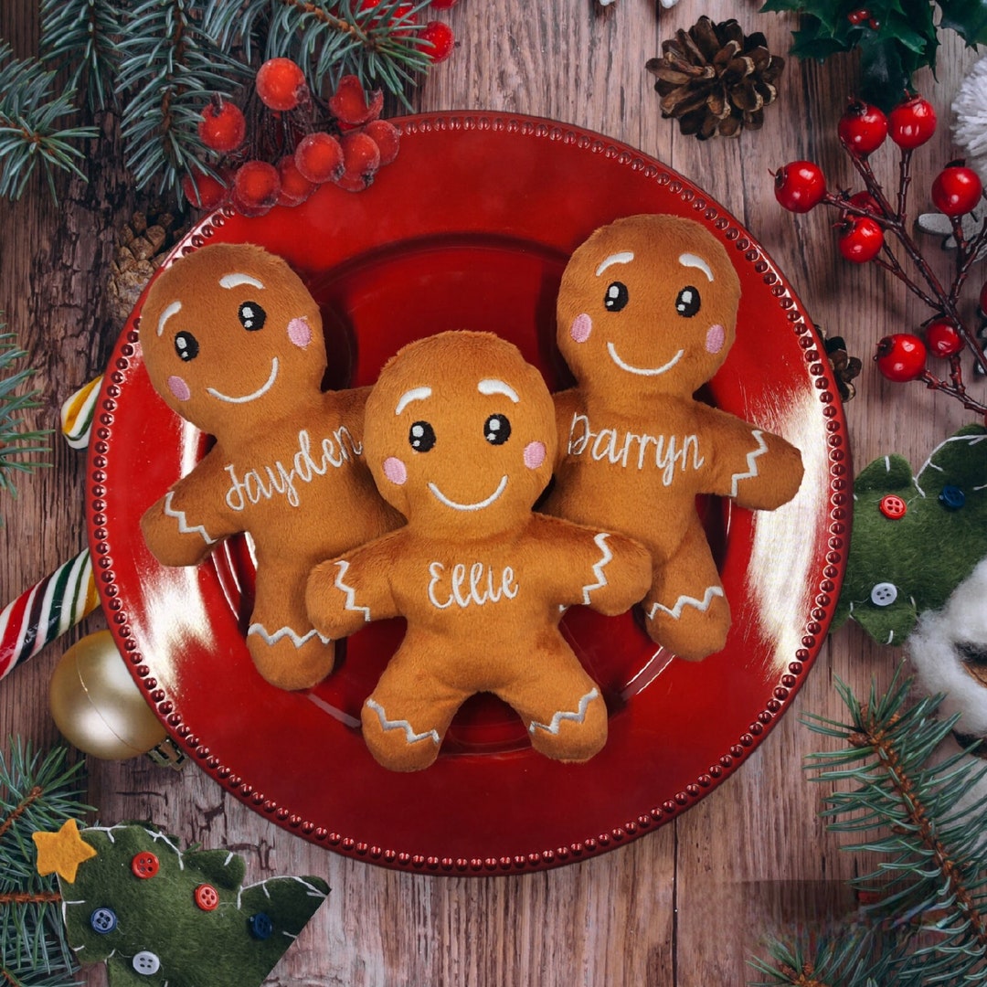 Personalized Gingerbread Men Plushies - Etsy