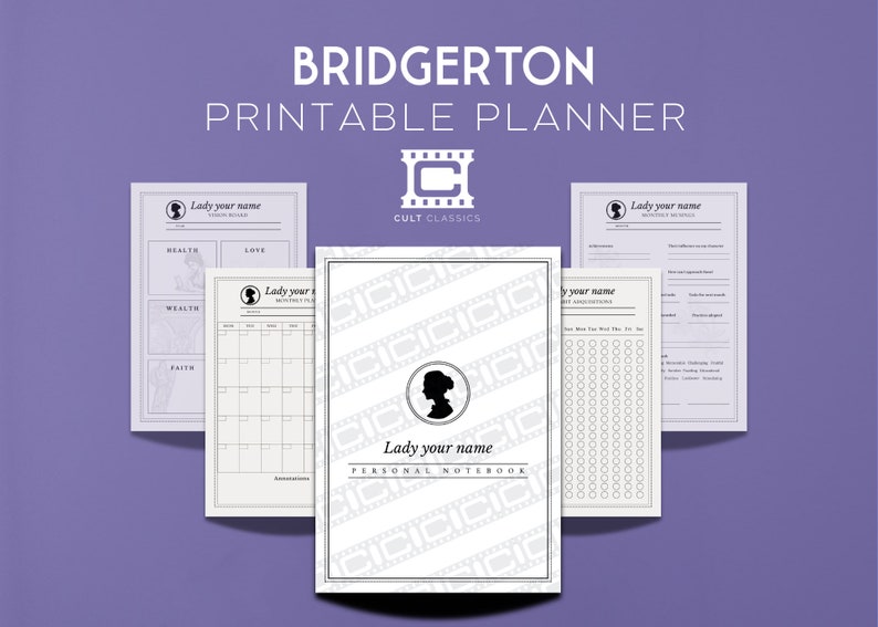 Bridgerton Planner | for Digital and Print | Undated | Yearly, Monthly ...