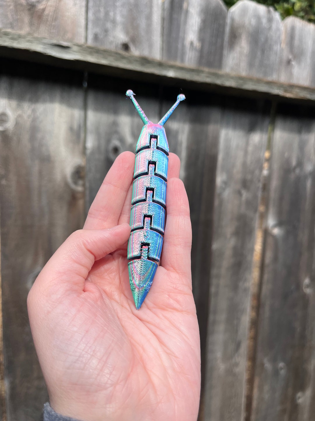 Rainbow Articulated Slug - Etsy