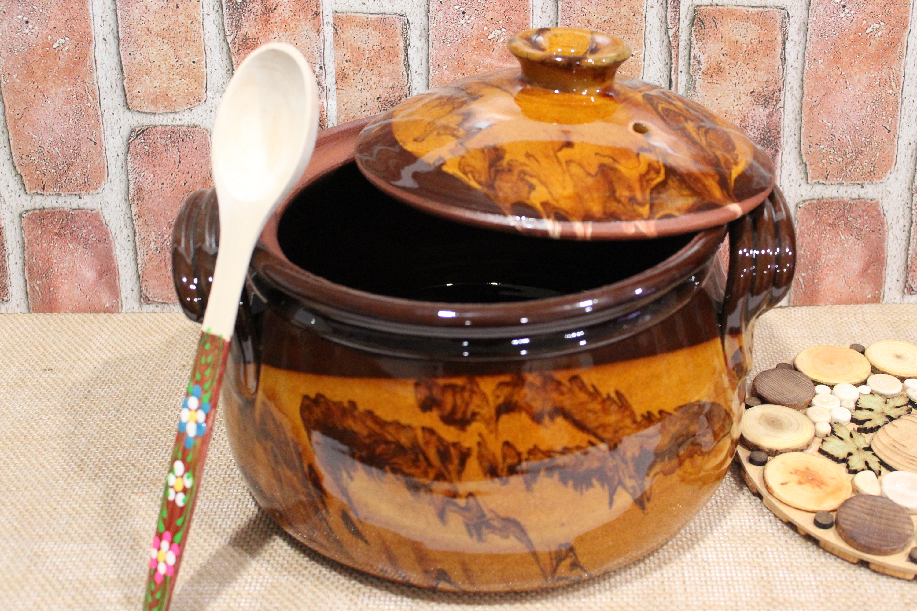 Handmade Premium Large 5qt Deep Baking Oven Dish With Lid, Handmade ...