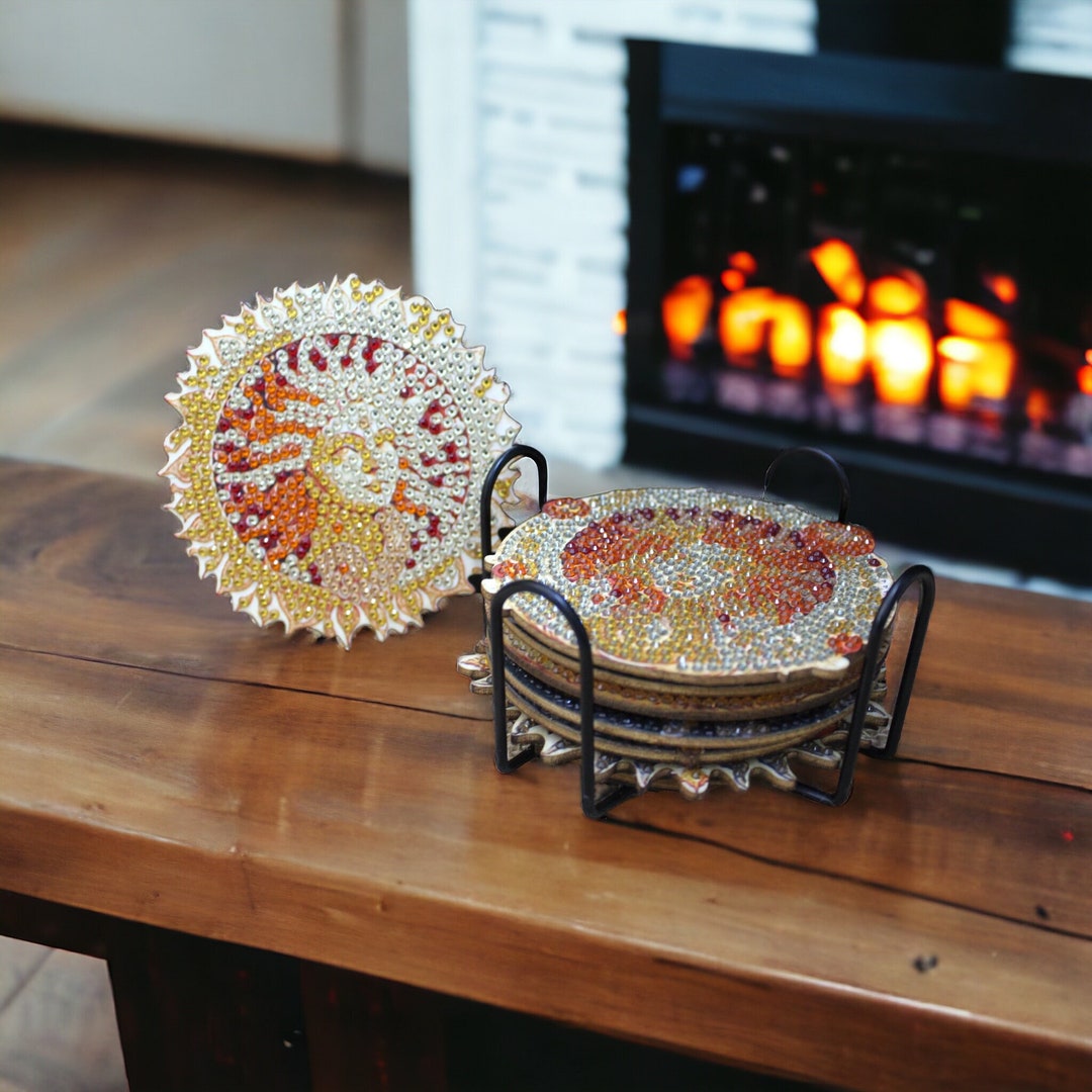 Sun & Moon Diamond Coaster Set: Elegant Home Decor (set of 8) - Etsy