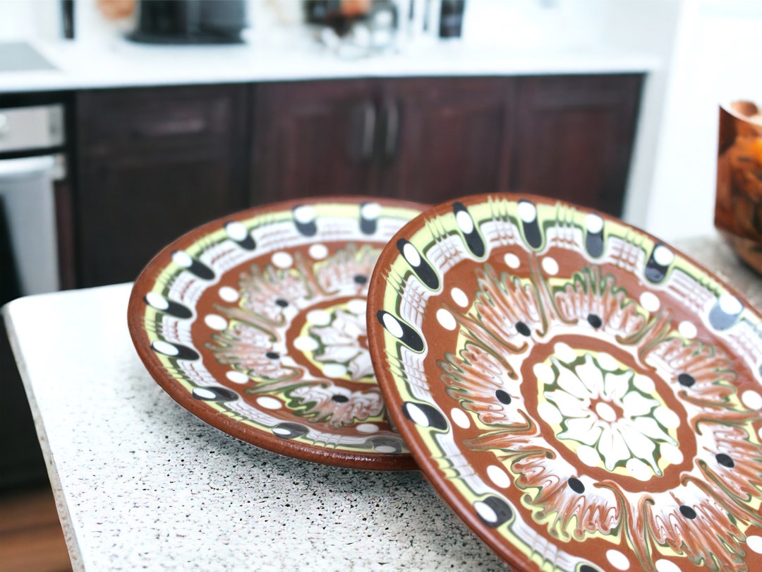 Handmade Oriental Ceramic Plates (set of 2) - 7.5in Turkish Dinnerware ...