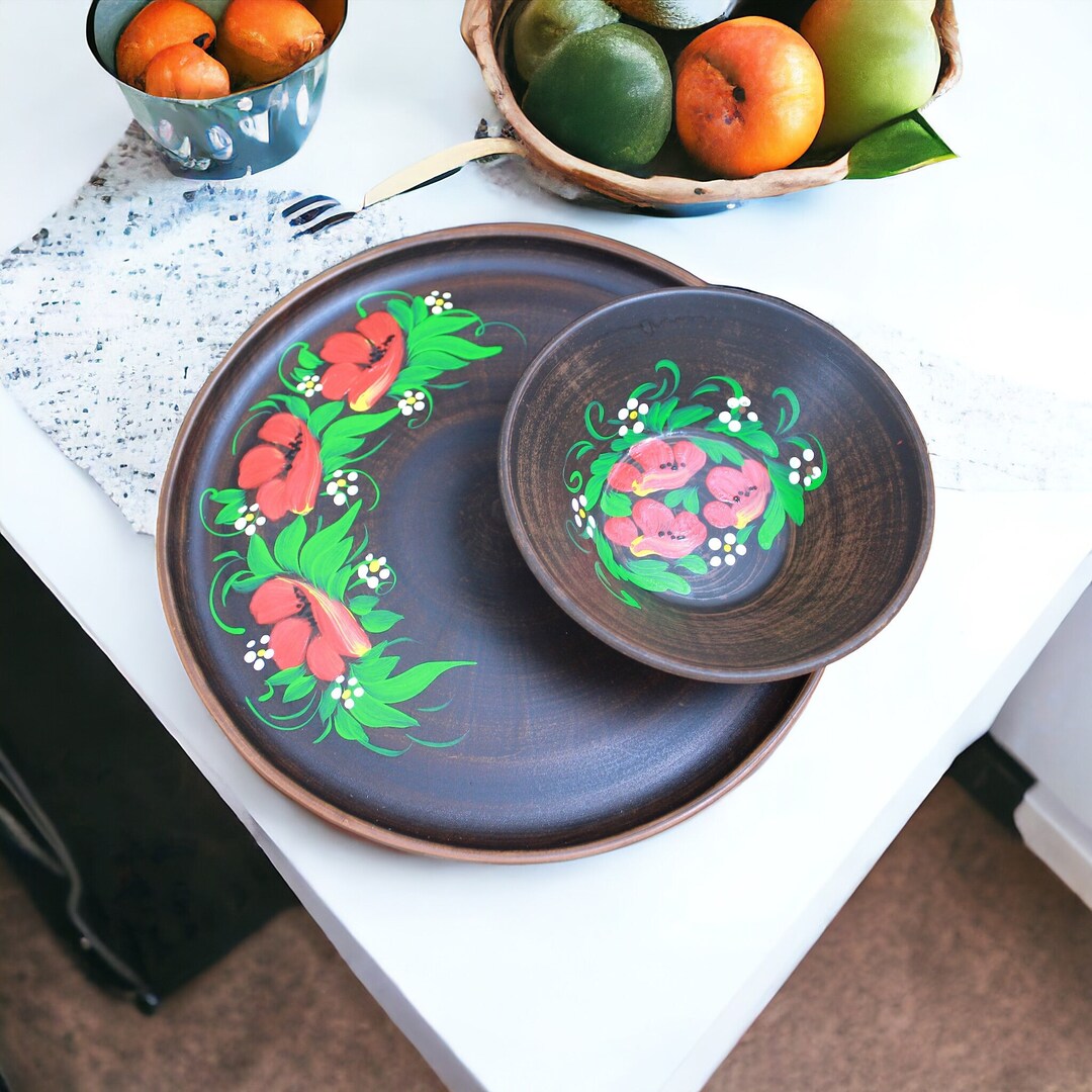 Ceramic Serving Tray, Handmade Tray, Decorative Bowl, Gift Set ...