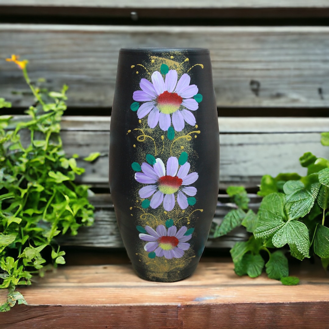 Purple Daisy Vase, Ceramic Vases, Pottery Gifts, Flower Vases, Vases ...