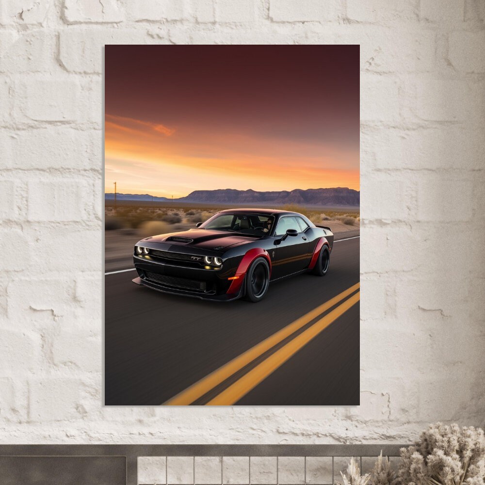 Dodge Challenger Hellcat Art Print Raw Power on Your Wall Muscle Car ...